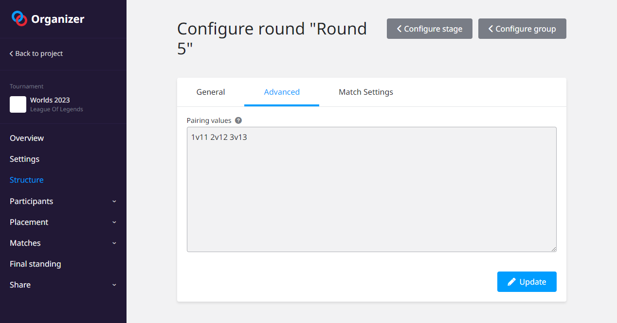 Reproduce the new MSI and WORLDS 2023 formats on Toornament